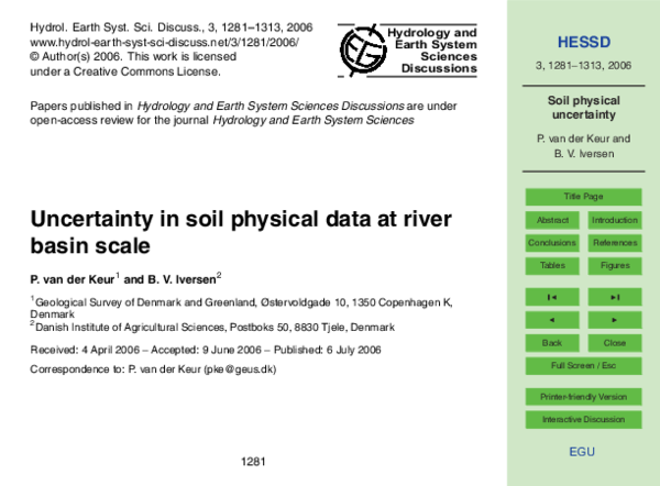 (PDF) Uncertainty in soil physical data at river basin scale – a review
