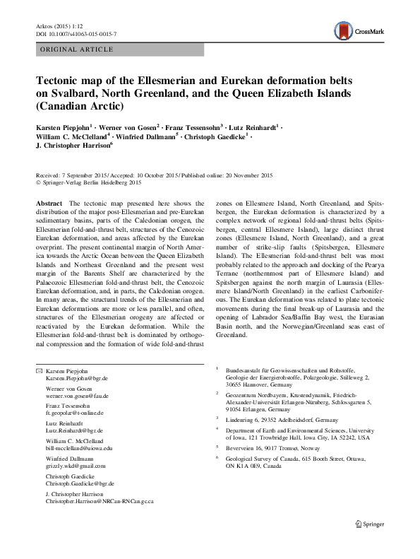 (PDF) Tectonic map of the Ellesmerian and Eurekan deformation belts on ...