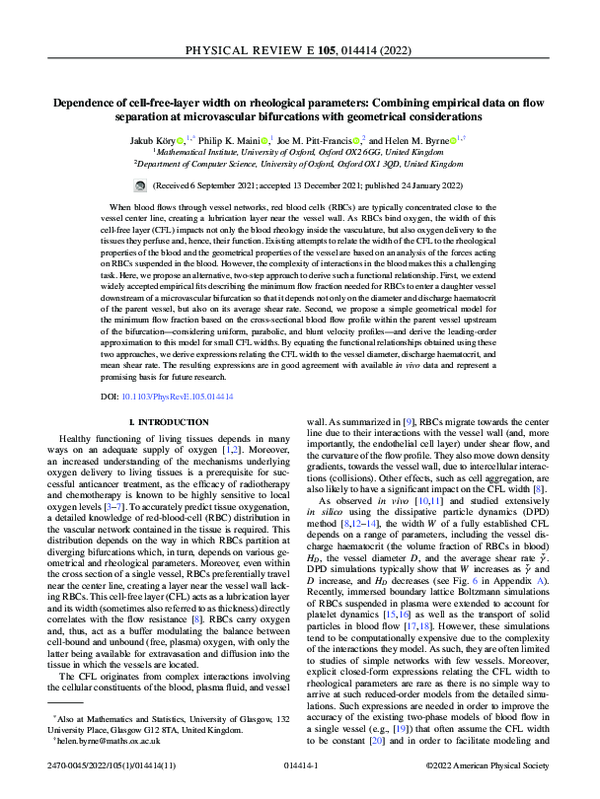 (PDF) Dependence of cell-free-layer width on rheological parameters: Combining empirical data on ...
