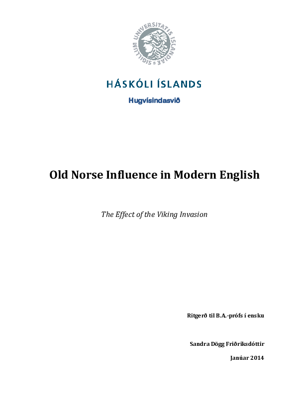 (PDF) Old Norse Influence in Modern English: The Effect of the Viking ...