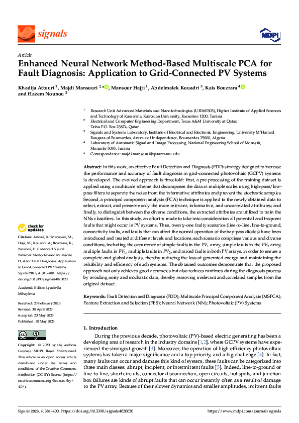 (PDF) Enhanced Neural Network Method-Based Multiscale PCA for Fault Diagnosis: Application to ...