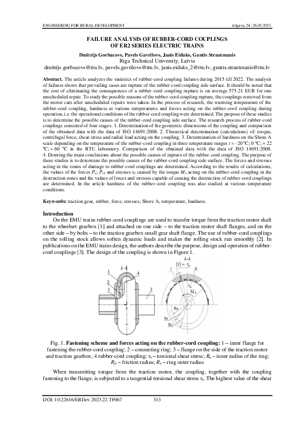(PDF) Failure analysis of rubber-cord couplings of ER2 series electric ...