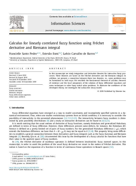 (PDF) Calculus for linearly correlated fuzzy function using Fréchet ...