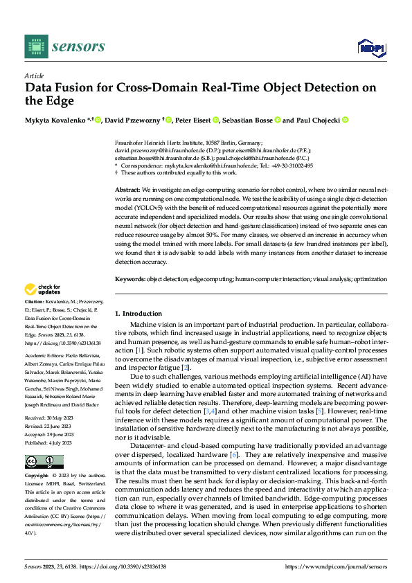 (PDF) Data Fusion for Cross-Domain Real-Time Object Detection on the Edge