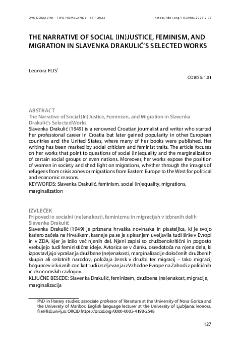 (PDF) The Narrative of Social (In)Justice, Feminism, and Migration in ...
