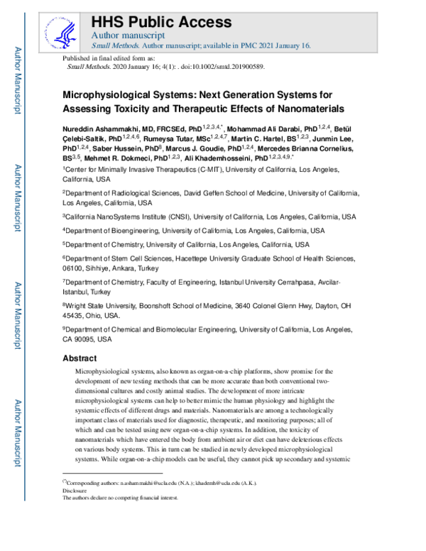 (PDF) Microphysiological Systems: Next Generation Systems for Assessing ...