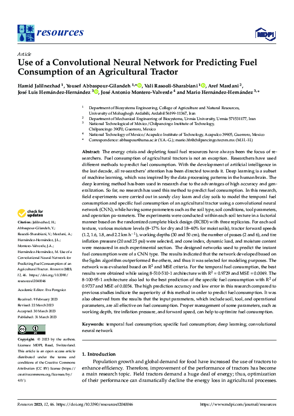 (PDF) Use of a Convolutional Neural Network for Predicting Fuel Consumption of an Agricultural ...