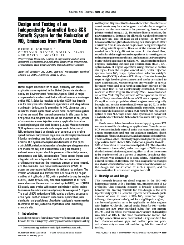 (PDF) Design and Testing of an Independently Controlled Urea SCR ...