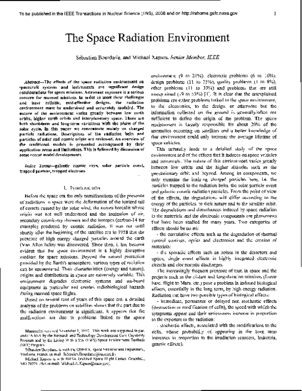 (PDF) The Space Radiation Environment