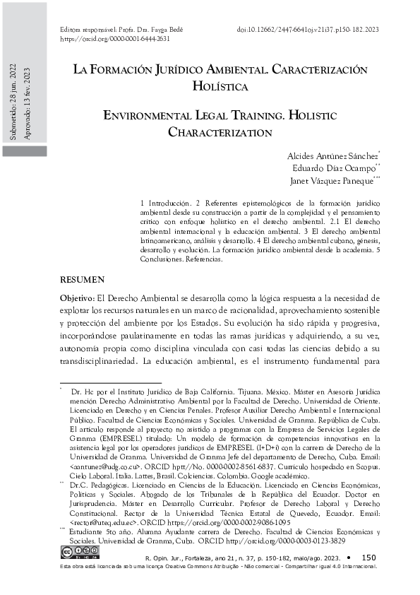 (PDF) SANCHEZ, Alcides Antunez; OCAMPO, Eduardo Díaz; PANEQUE, Janet ...