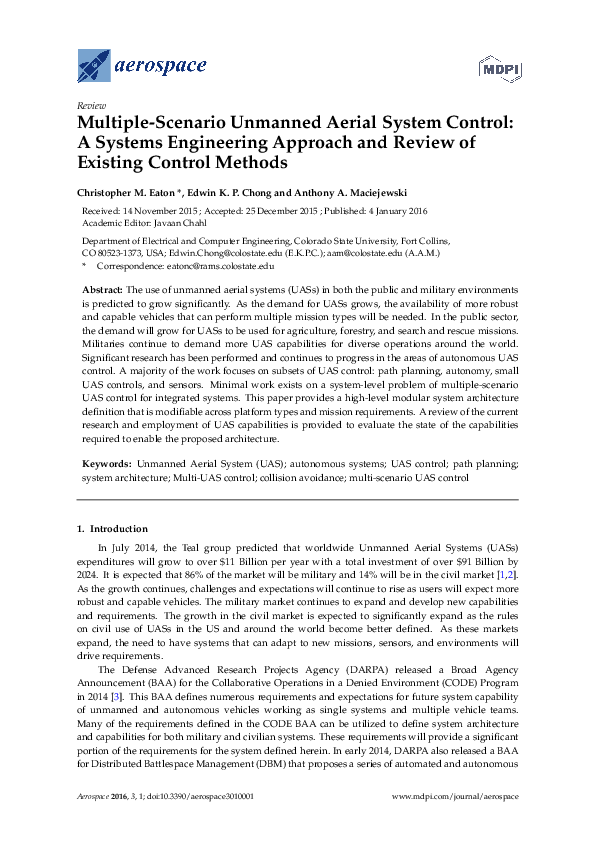(PDF) Multiple-Scenario Unmanned Aerial System Control: A Systems Engineering Approach and ...