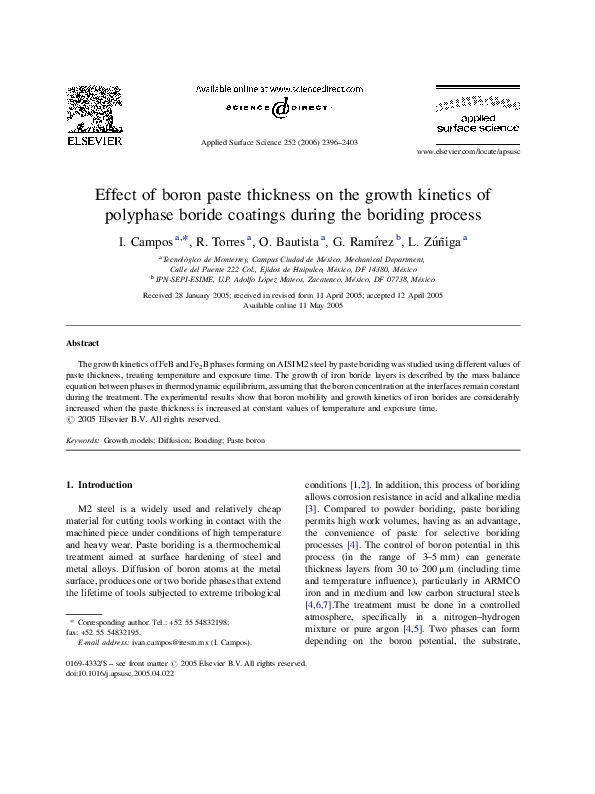 (PDF) Effect of boron paste thickness on the growth kinetics of ...