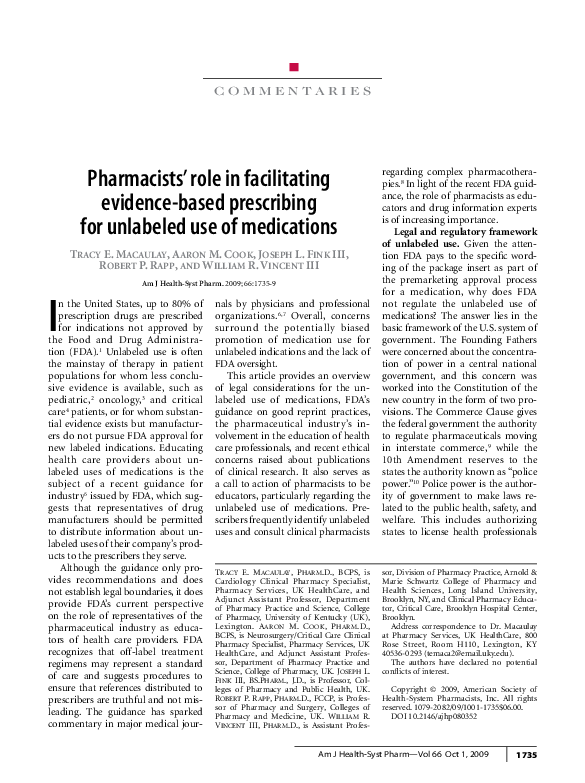 (PDF) Pharmacists' role in facilitating evidence-based prescribing for ... (PDF) Pharmacists' role in facilitating evidence-based prescribing for ...