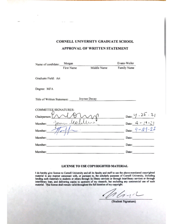 (PDF) Joyous Decay | Morgan Evans-Weiler - Academia.edu