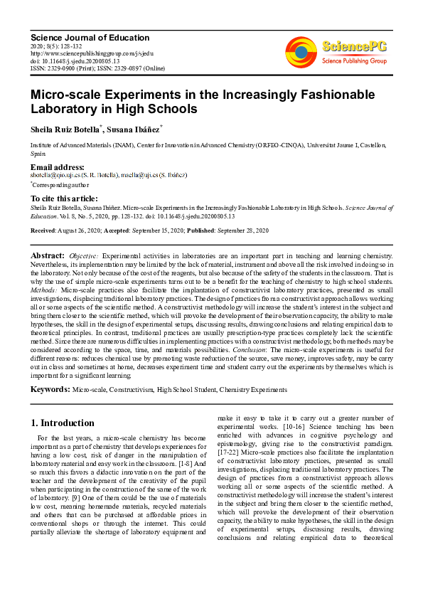 (PDF) Micro-scale Experiments in the Increasingly Fashionable ...