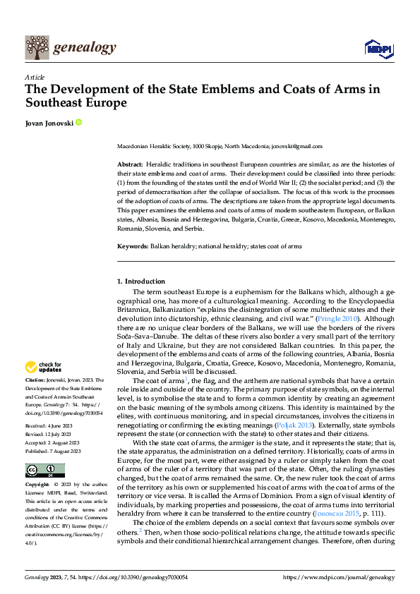(PDF) Evolution of State Emblems in Southeast Europe