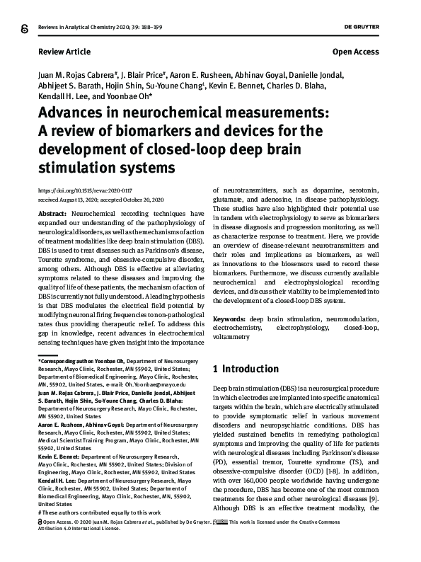 (PDF) Advances in neurochemical measurements: A review of biomarkers and devices for the ...