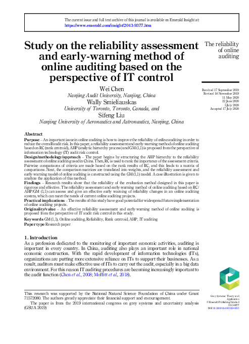 (PDF) Study on the reliability assessment and early-warning method of ...
