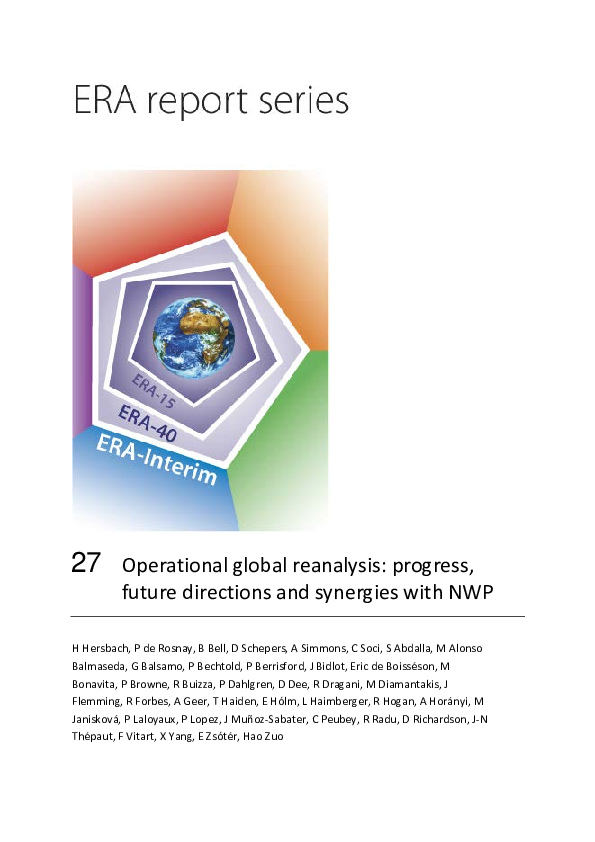 (PDF) Operational global reanalysis: progress, future directions and ...