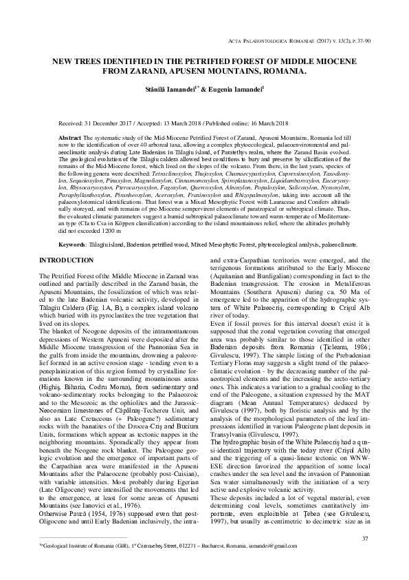 (PDF) New Trees Identified in the Petrified Forest of Middle Miocene ...