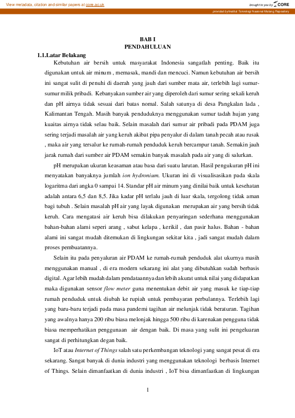(PDF) IMPLEMENTASI IoT(Internet Of Things) MONITORING KUALITAS AIR DAN ...