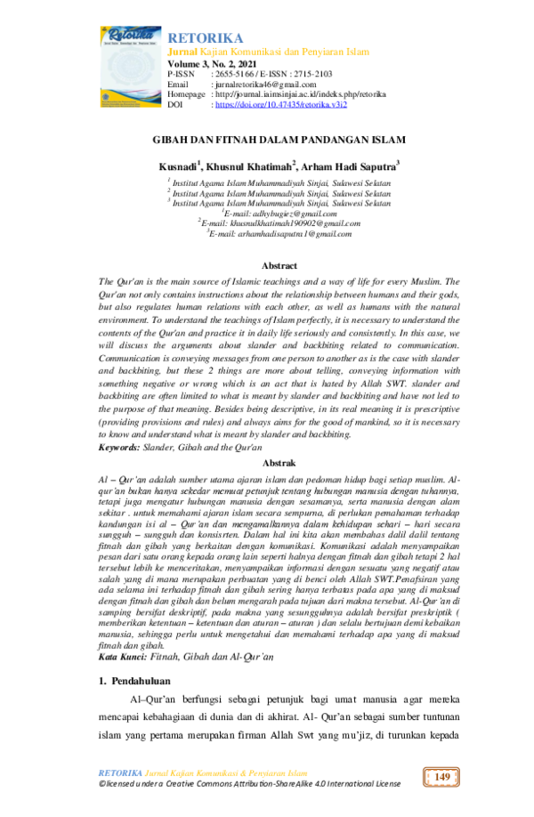 (PDF) Gibah dan Fitnah dalam Pandangan Islam