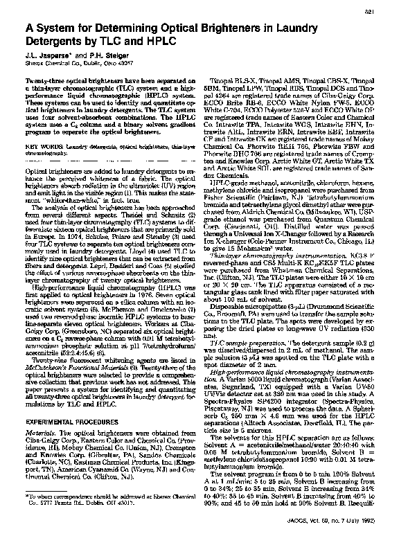 (PDF) A system for determining optical brighteners in laundry ...