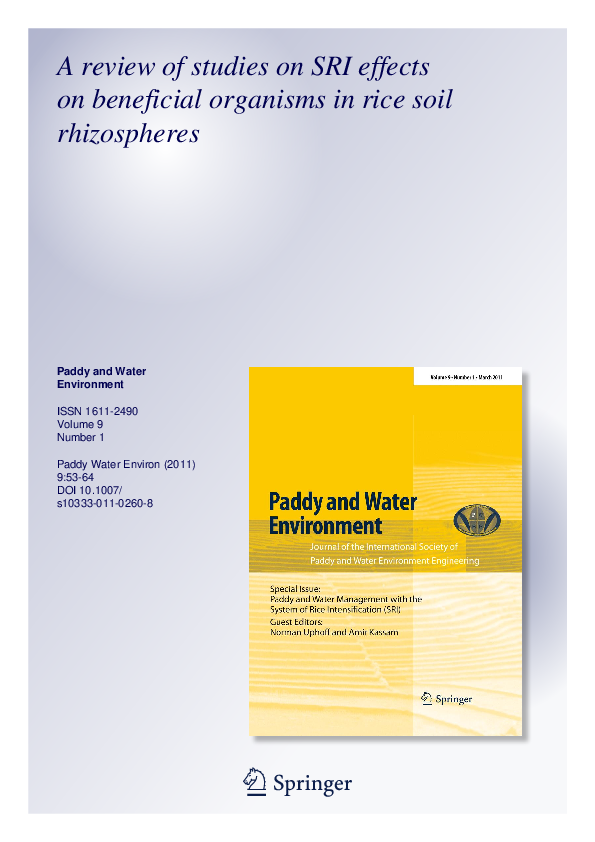 (PDF) Paddy and Water Environment