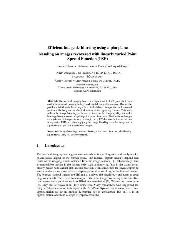 (PDF) Efficient Image de-blurring using alpha plane blending on images ...