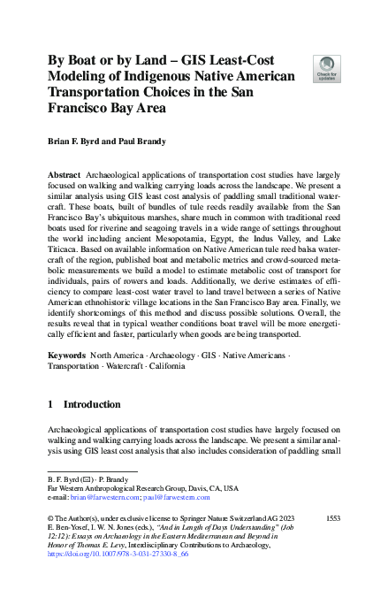 (PDF) By Boat or by Land -GIS Least-Cost Modeling of Indigenous Native ...