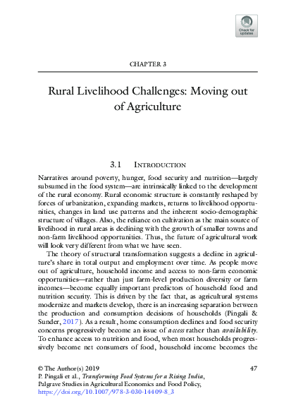 (PDF) Rural Livelihood Challenges: Moving out of Agriculture