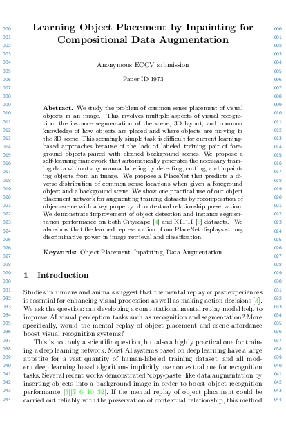 (PDF) Learning Object Placement by Inpainting for Compositional Data Augmentation
