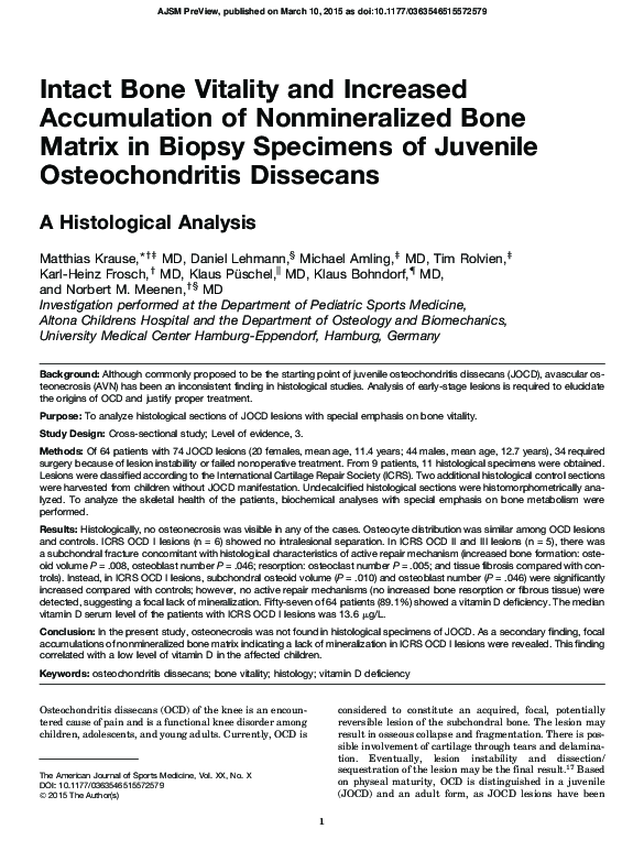 (PDF) Intact Bone Vitality and Increased Accumulation of Nonmineralized ...