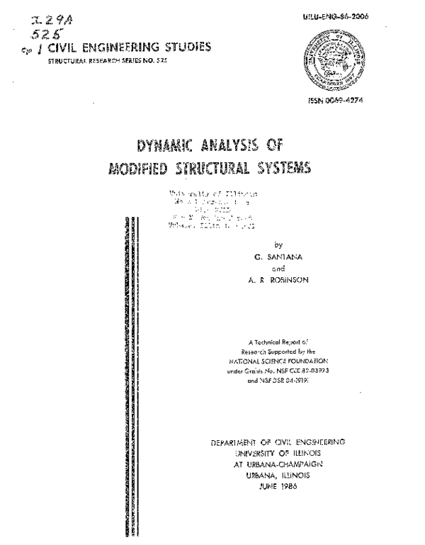Pdf Dynamic Analysis Of Modified Structural Systems
