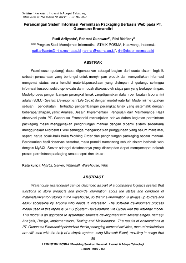 (PDF) Perancangan Sistem Informasi Permintaan Packaging Berbasis Web ...