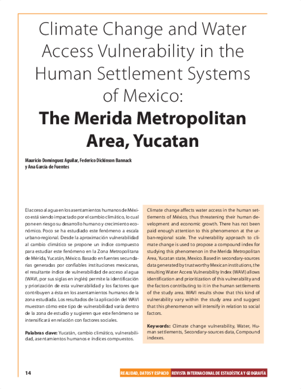 (PDF) Climate Change and Water Access Vulnerability in the Human ...
