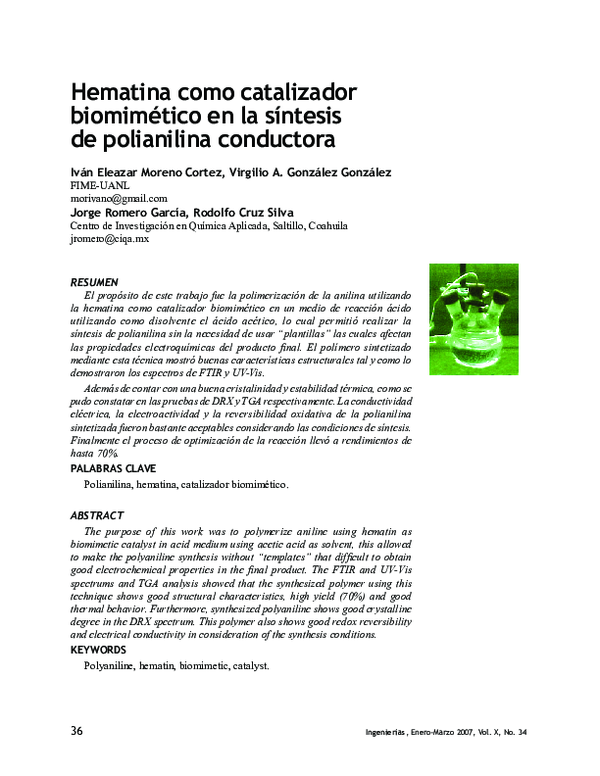 (PDF) Hematina como catalizador biomimético en la síntesis de ...