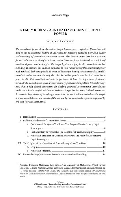 (PDF) Remembering Australian Constituent Power