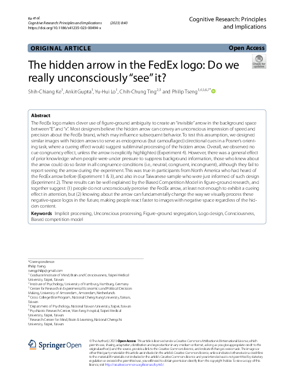 (PDF) The hidden arrow in the FedEx logo: Do we really unconsciously ...