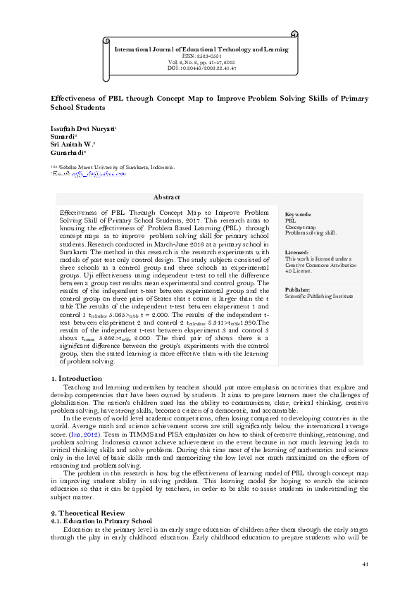 (PDF) Effectiveness of PBL through Concept Map to Improve Problem ...