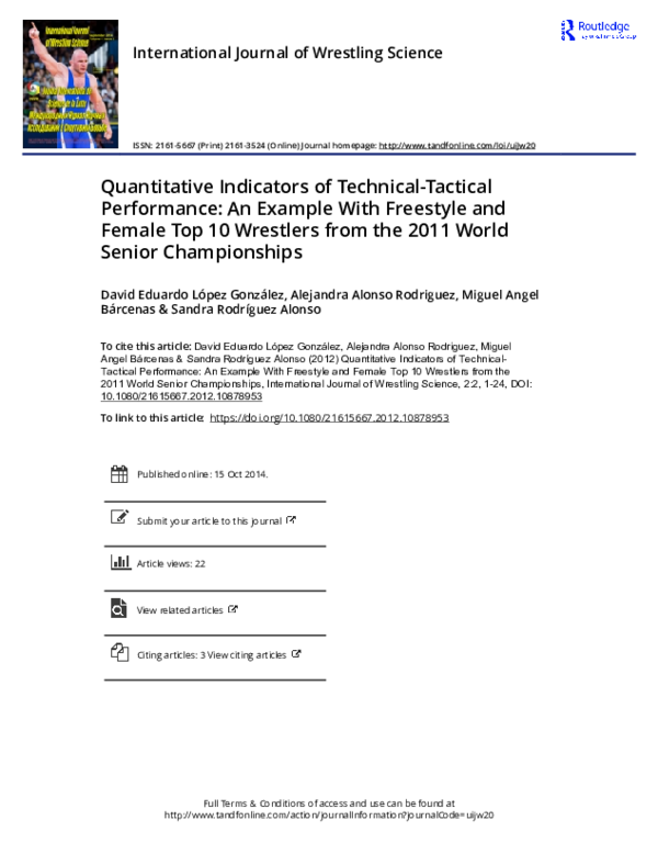 (PDF) Quantitative Indicators of Technical-Tactical Performance: An ...