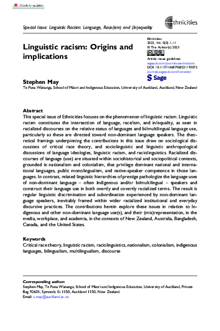 (PDF) Linguistic racism: Origins and implications