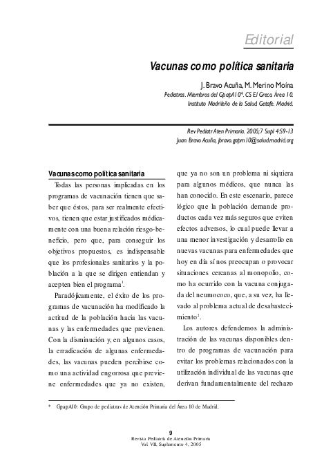 (PDF) Vacunas como pol tica sanitaria
