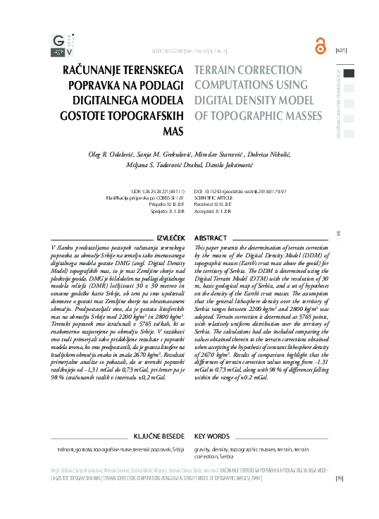 (PDF) Terrain correction computations using digital density model of ... (PDF) Terrain correction computations using digital density model of ...