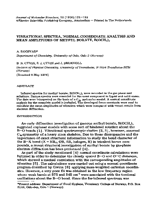 (PDF) Vibrational spectra, normal coordinate analysis and conformation of acetic anhydride