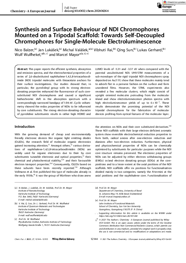 (PDF) Synthesis and Surface Behaviour of NDI Chromophores Mounted on a ...