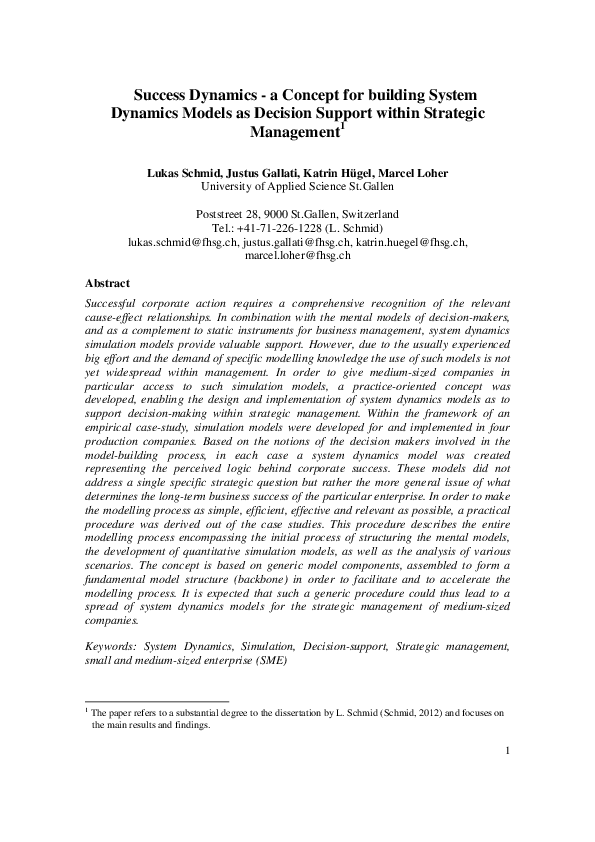 (PDF) Success Dynamics-a Concept for building System Dynamics Models as Decision Support within ...
