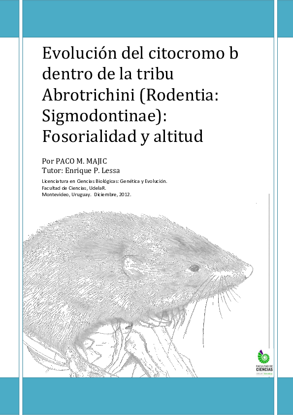 (PDF) Evolución del citocromo b dentro de la tribu Abrotrichini ...
