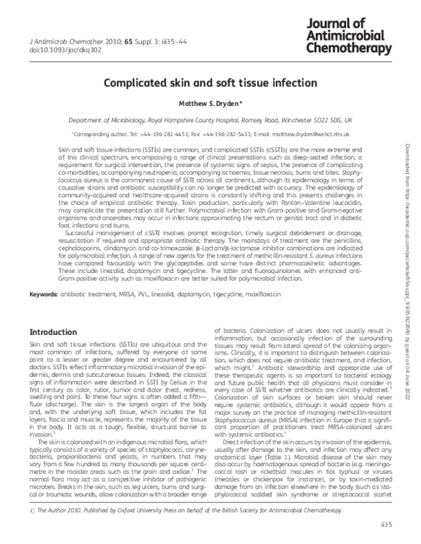 (PDF) Complicated skin and soft tissue infection
