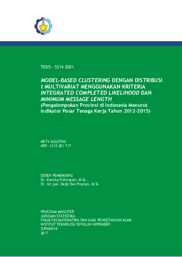 Pdf Model Based Clustering Dengan Distribusi T Multivariat Menggunakan Kriteria Integrated